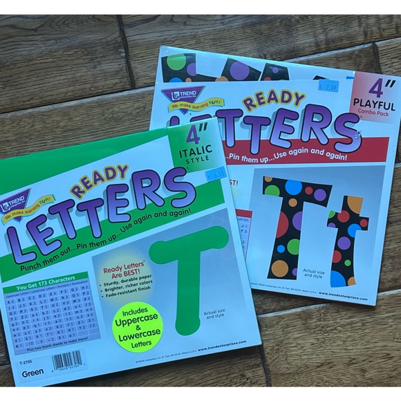 Other | Nwt Unopened Ready Letters For Bulletin Boards Green And Neon ...